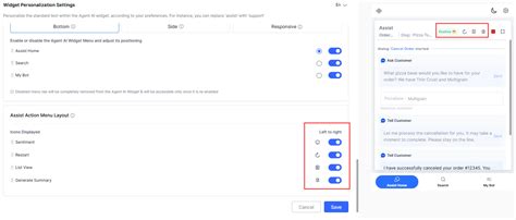 Widget Theming Layout Customization Agent Assist