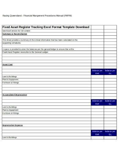Fixed Asset Register