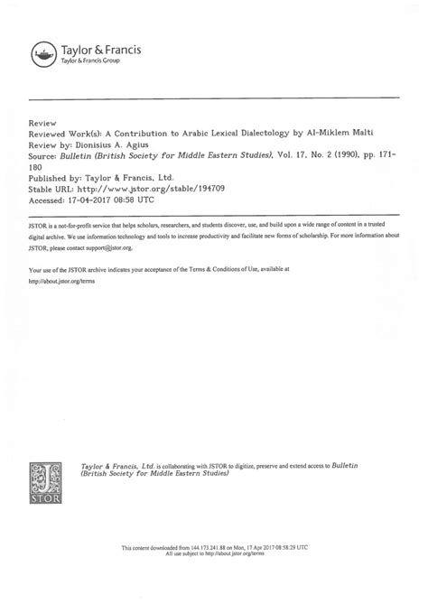 Pdf Al Miklem Malti A Contribution To Arabic Lexical Dialectology