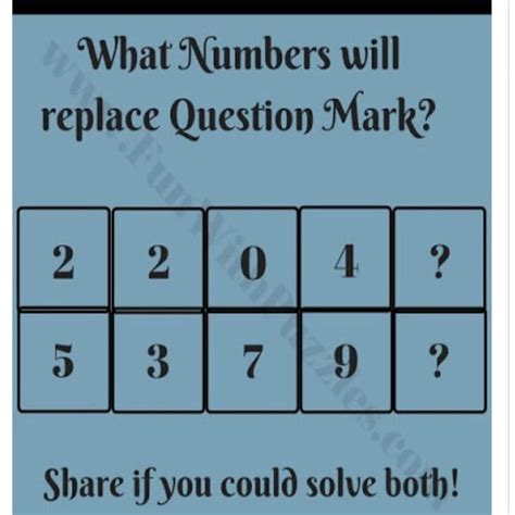 number puzzle what numbers will replace the question mark