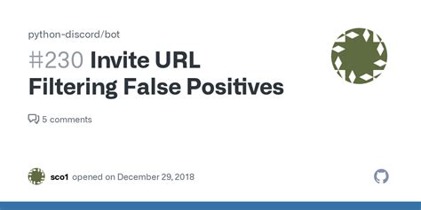 Invite Filtering False Positives Issue Python Discord GitHub