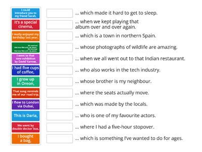 Non Defining Relative Clauses Teaching Resources