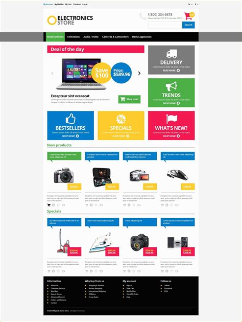 Online Store Html Template Free Of Responsive Electronics Store Magento