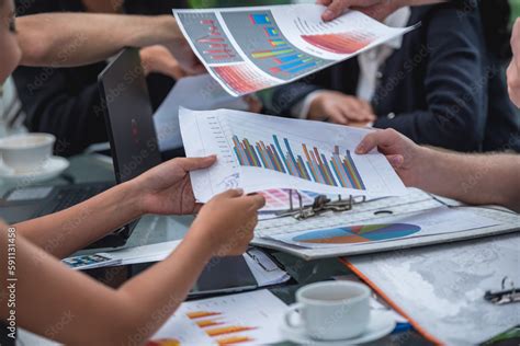 Hand And Measuring Tool Team Work Brainstorming Many Data Analyst Statistics Drawing Graph