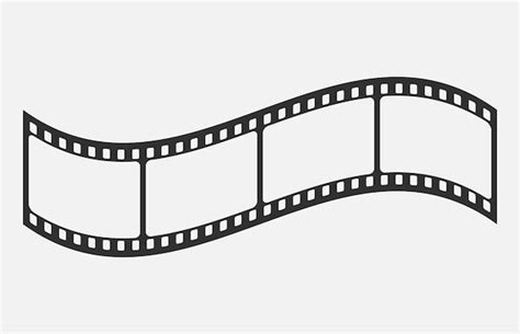 흰색 배경 벡터 일러스트 레이 션에 고립 된 빈 영화 필름 스트립 프리미엄 벡터