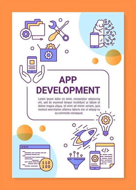 App Development Poster Template Layout Mobile Programming Wireless Technology Banner Booklet