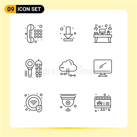 9 Universal Outlines Set For Web And Mobile Applications Geometry