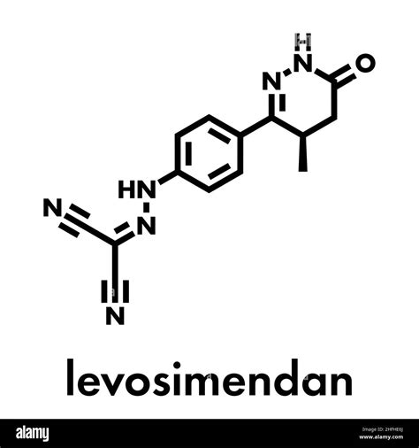 Levosimendan Heart Failure Drug Molecule Skeletal Formula Stock Vector