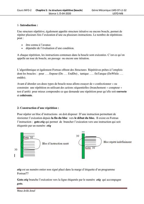 Solution Chapitre 5 La Structure Repetitive Boucle Seance 1 4 Studypool