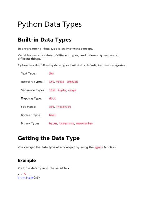 2 2 Python Basics Data Types Numbers Casting Pdf