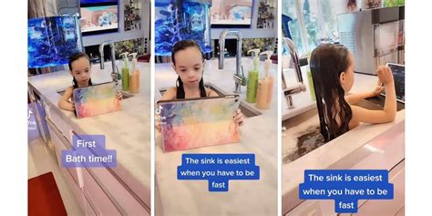 Daughter Getting A Bath