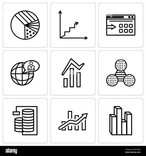 Set Of 9 Simple Editable Icons Such As Stream Graphic Bars Chart