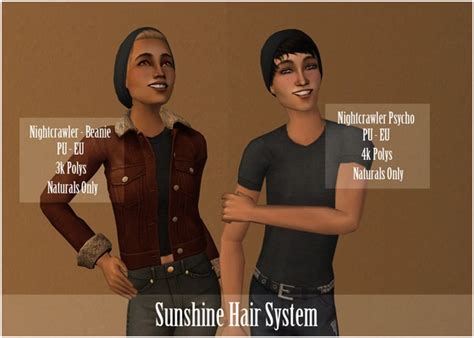 Simblr Cc Cas Sunshine Hair Two Beanie Hairs In Sunshine
