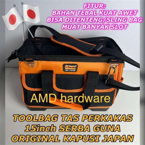 Jual Tas Tool Kit Bag Toolbox Besar Tempat Perkakas Tang Obeng Kapusi Japan Ukuran 15 Inch Di