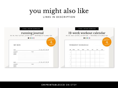 30 Day Running Log Monthly Running Log Running Journal Monthly Run Overview Fillable
