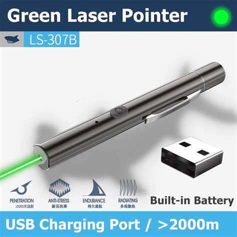 Smilingshark Ls307b Rechargeable Green Laser Pointer Protable Laser Pen Cat Play Laser Light