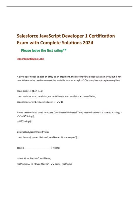 Salesforce Javascript Developer 1 Certification Exam With Complete