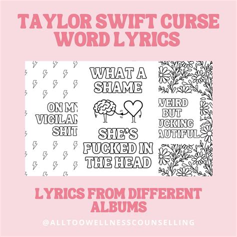 Taylor Swift Curse Word Coloring Pages Taylor Swift Lyrics Coloring