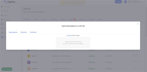 how to import csv subscriptions into tapline tapline
