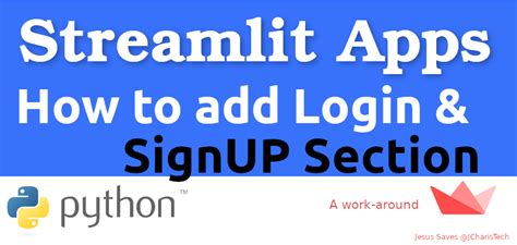 How To Add A Login And Sign Up Section To Streamlit Blog App Jcharistech