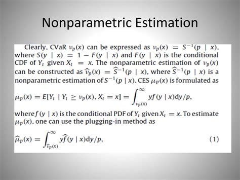 Ppt Nonparametric Estimation Of Conditional Var And Expected