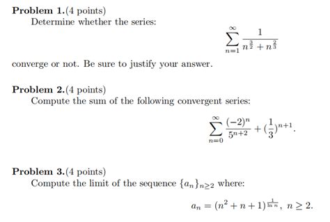 solved problem 1 4 points determine whether the series 1