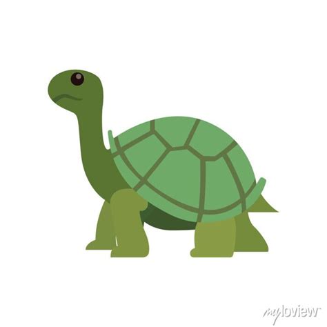 Turtle Emoji Isolated On White Background Cute Turtle Emoticon • Wall Stickers Rabbit Post