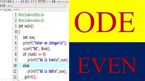 C Program To Check A Number Is Odd Or Even Using If Else C Practical Youtube
