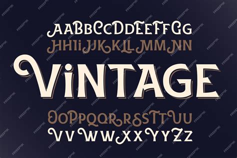 빈티지 글꼴 세트 무료 벡터
