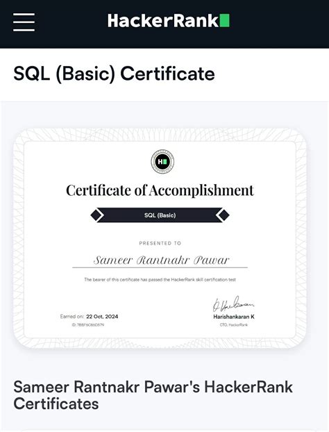 Sql Dataskills Continuouslearning Sqlcertification Hackerrank