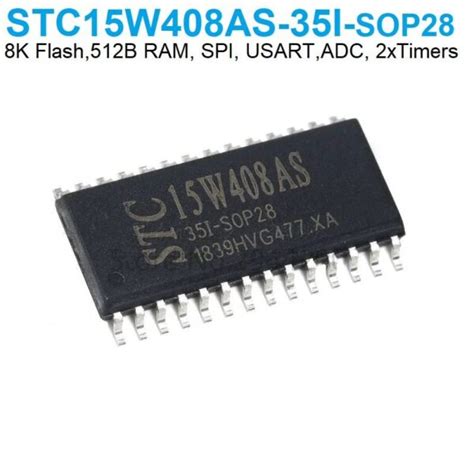 Stc Microcontroller Stc15w408as 35i Sop28 Uge Electronics Egypt