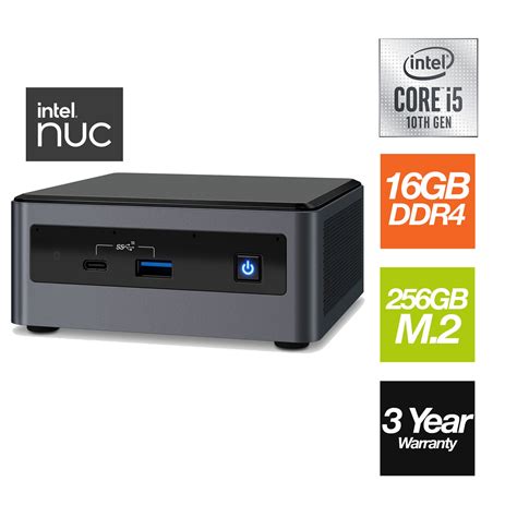 Intel Next Unit Of Computing Intel Core I5 10210U 10th Gen 1 6 GHz 16GB SODIMM RAM 256GB M 2