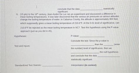 Performing A Formal Hypothesis Test 4 A 15 Pts