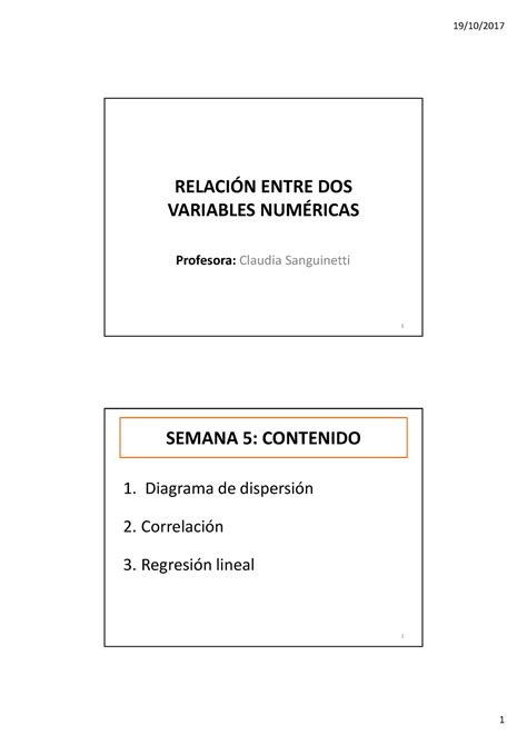 semana 5 relación entre dos variables numéricas relaciÓn entre dos