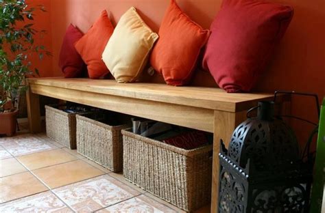 Want Baltic Solid Oak Dining Bench Lovely Idea With The Baskets For
