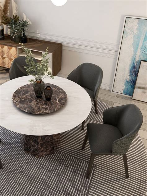 Mix And Match Round Marble Dining Table 6 Seater Crownlivin