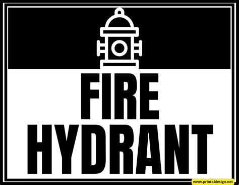 Fire Hydrant Sign Printable Free Download