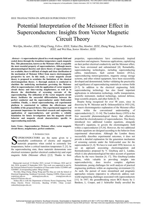 Pdf Potential Interpretation Of The Meissner Effect In Superconductors Insights From Vector