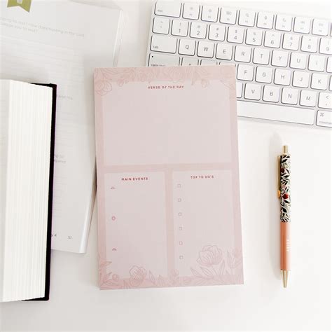 Daily Priority Notepad Pastel Floral The Daily Grace Co