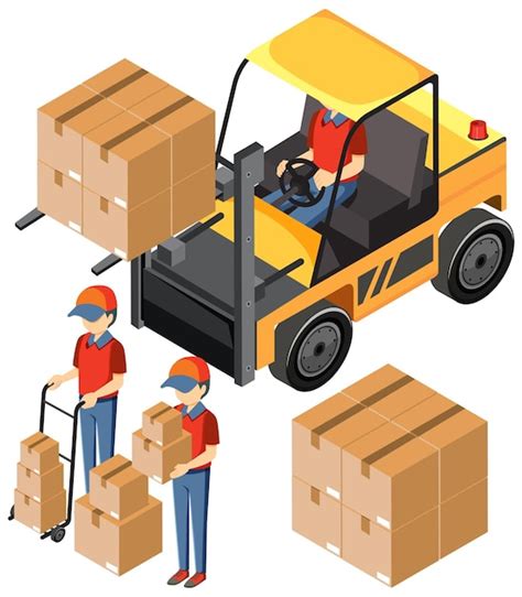 Free Vector Forklift Truck With Delivery And Logistic Concept