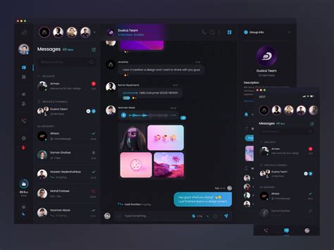 Messenger Mobile And Web Application Dark Mode On Behance Web