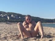 Beautiful Woman Completely Naked On A Public Beach People Around