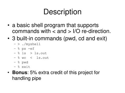 Ppt Simple Shell Program With Io Redirection And Built In Commands Powerpoint Presentation