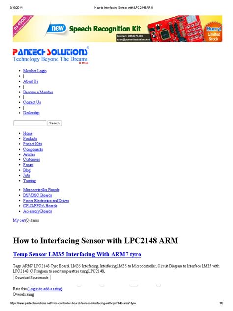 How To Interfacing Sensor With Lpc2148 Arm Pdf Microcontroller
