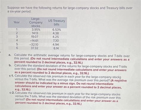 Solved Suppose We Have The Following Returns For Chegg Com