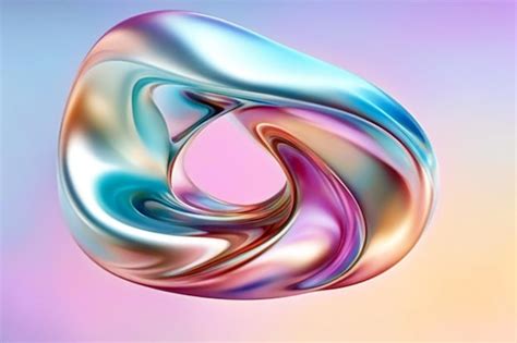 Futuristic 3d Render Abstract Layered Curvy Object With Hole Premium