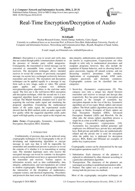 Real Time Encryptiondecryption Of Audio Signal Ijcnis