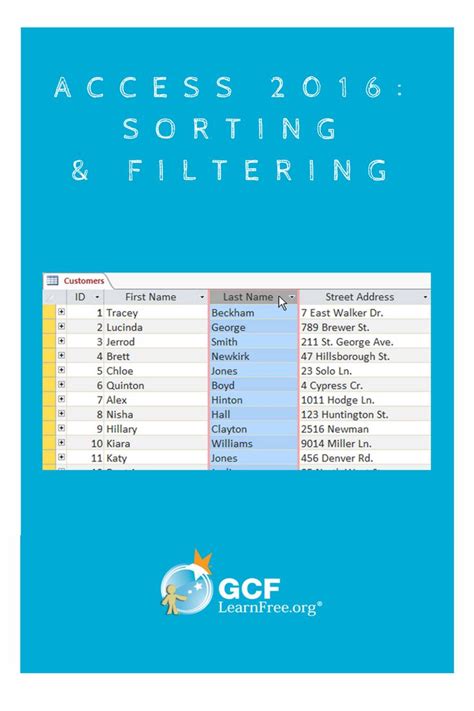 Master Sorting And Filtering In Access 2016