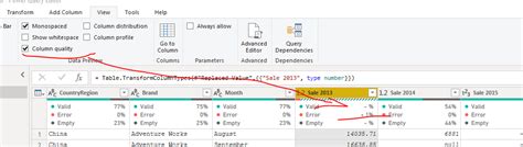 solved how to remove error when loading raw data to pbi microsoft