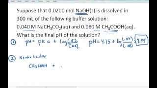 Calculate Ph of Buffer After Adding Naoh